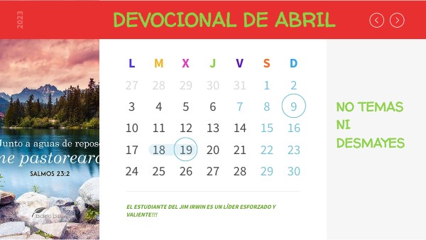 DEVOCIONAL DEL MES DE ABRIL 2023 | Genially