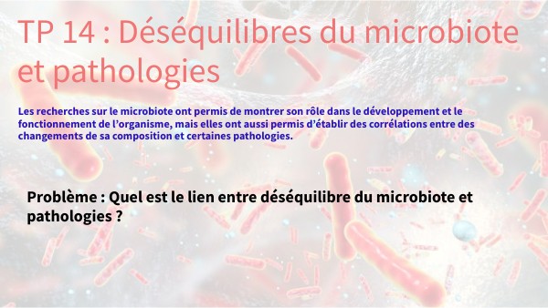TP14 chap5 désequilibres du microbiote 2023 | Genially