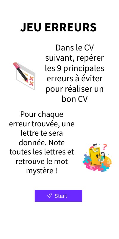 jeu erreurs CV | Genially