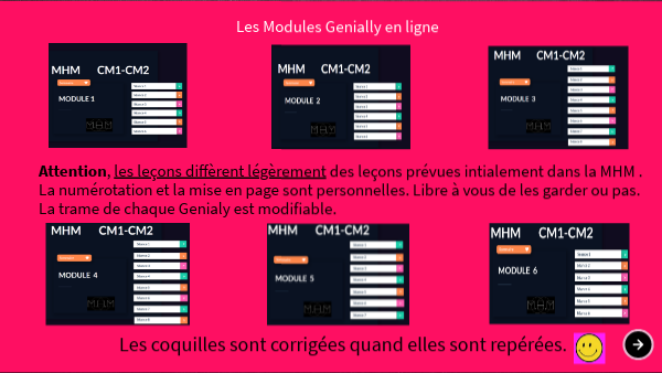 Centralisation des modules MHM Genially CM1-CM2 Marmotte Alamoto | Genially