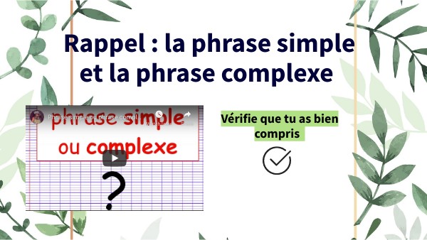 Phrase complexe 3e | Genially