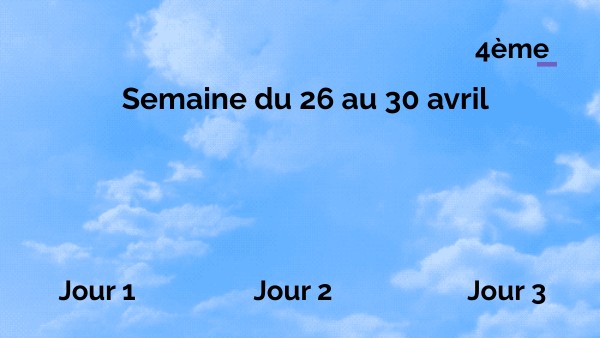 4eme Cours du semaine 26 au 30 avril | Genially