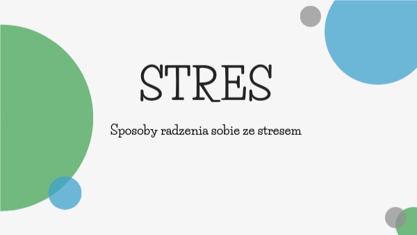 Sposoby radzenia sobie ze stresem | Genially