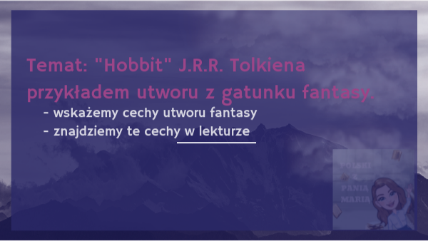 Hobbit jako przykład literatury fantasy | Genially