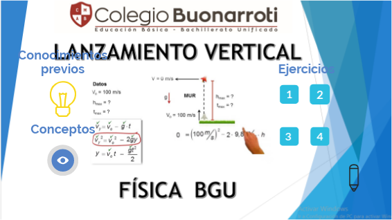 Lanzamiento vertical 1 Física 1BGU