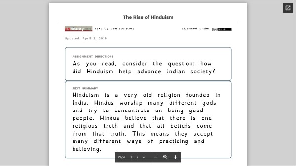 Reading Selection: The Rise of Hinduism