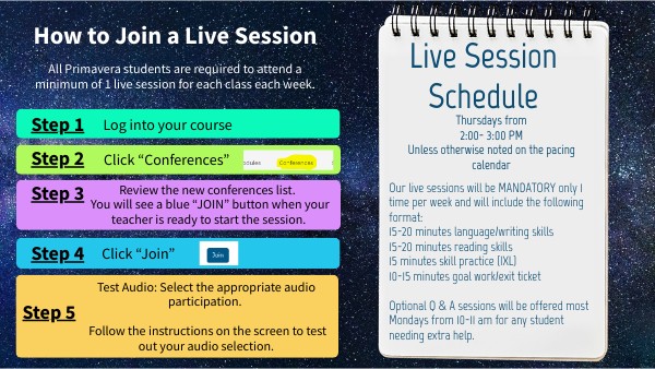 9B Sem Live Session Schedule
