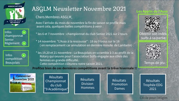 ASGLM Newsletter Novembre 2021 | Genially