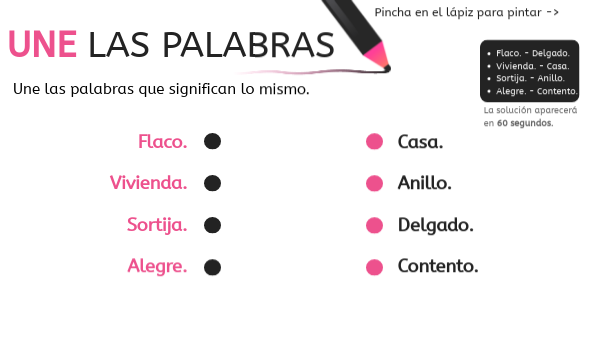 Une las palabras: Sinónimos. copia | Genially