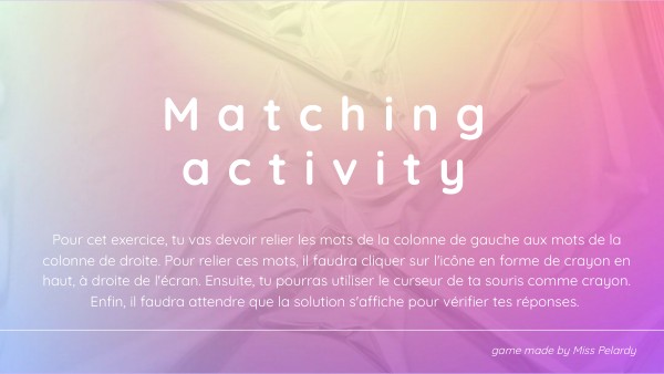 Matching activity - clothes 6e | Genially