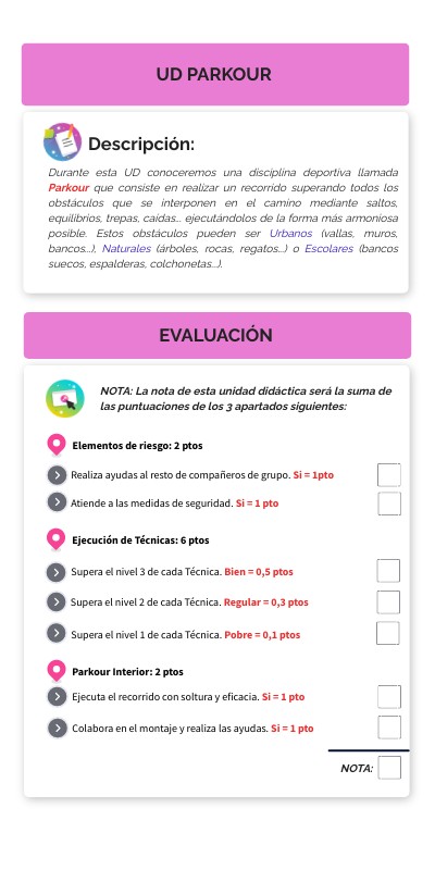 UD Parkour | Genially