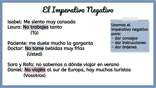 Imperativo negativo | Genially
