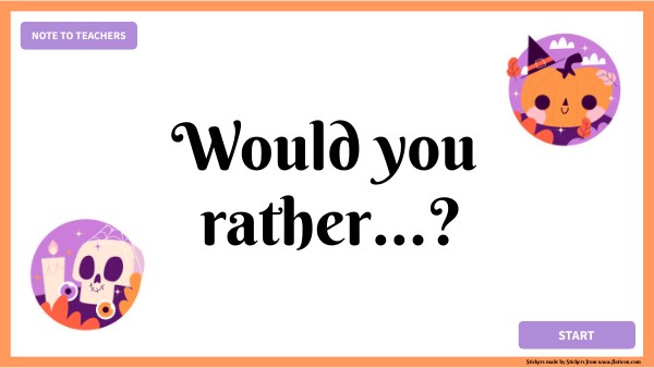 Would you rather Halloween | Genially