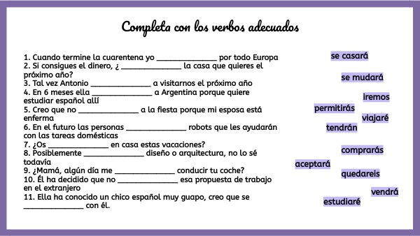 Frases futuro | Genially