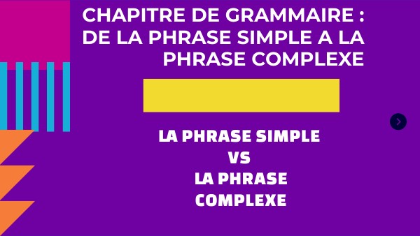 la phrase simple VS la phrase complexe | Genially