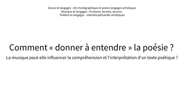 Poésie et musique | Genially