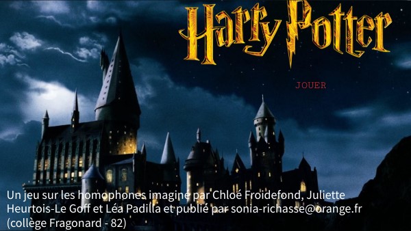 Harry Potter et les homophones | Genially