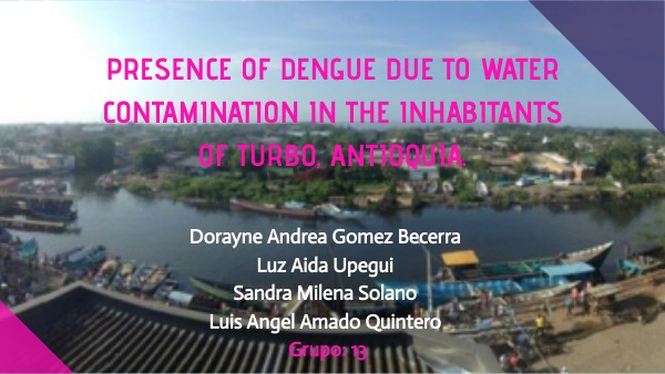 Presence of Dengue due to water contamination in the inhabitants of Tu ...