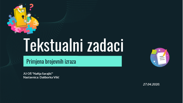Tekstualni zadaci | Genially