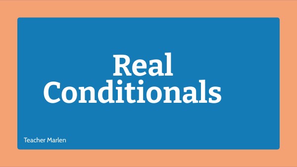 Real conditionals_ 5TH LEVEL