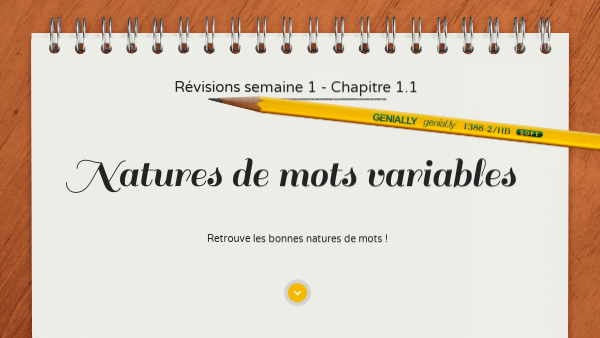 Quizz Mots variables | Genially