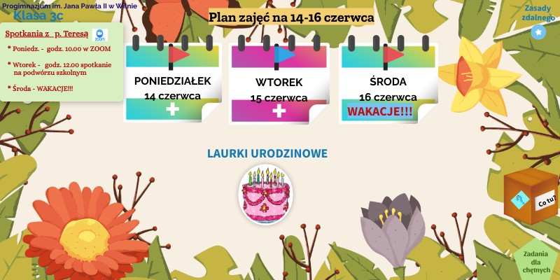 Nauczanie zdalne kl. 3c | Genially