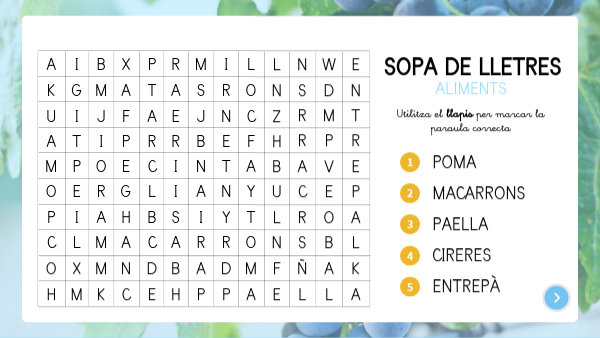 SOPA LLETRES | Genially