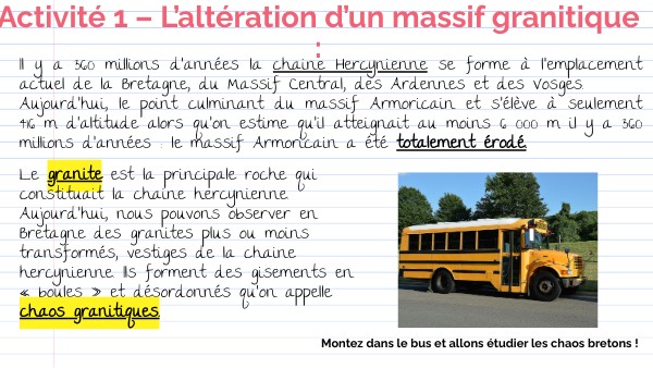 Les processus d'altération et d'érosion | Genially