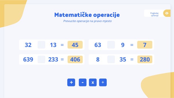 Matematičke operacije | Genially
