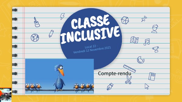 Classe inclusive : atelier du vendredi 12 Novembre | Genially