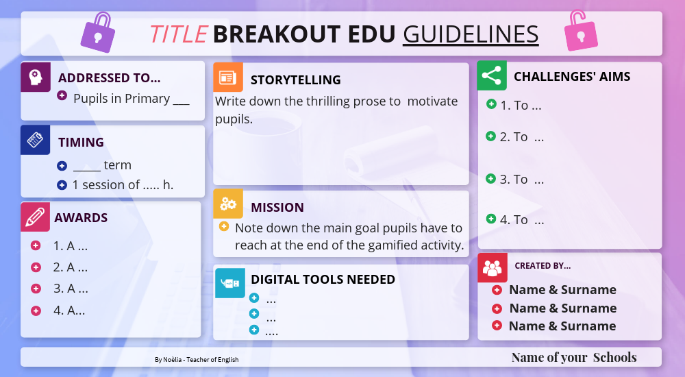 GUIDELINES Breakout SAMPLE | Genially