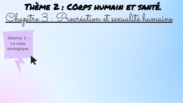 Plan de travail - 2nd - Sexualité et procréation | Genially