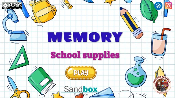 Memory: School supplies | Genially