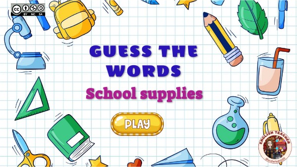 Guess the words: School supplies | Genially