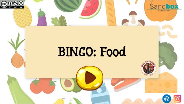 Bingo: Healthy food | Genially