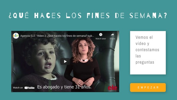 ¿Qué haces los fines de semana? | Genially