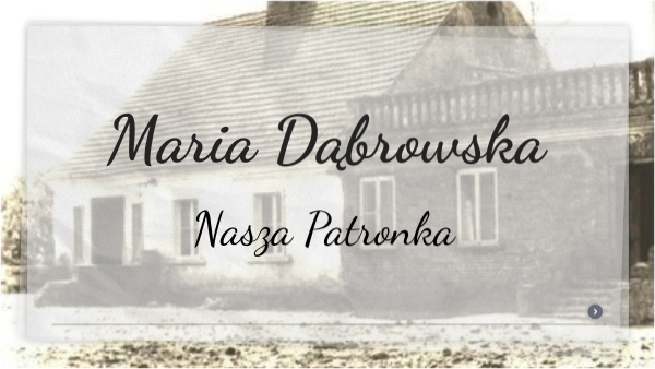 Maria Dąbrowska - Nasza Patronka | Genially