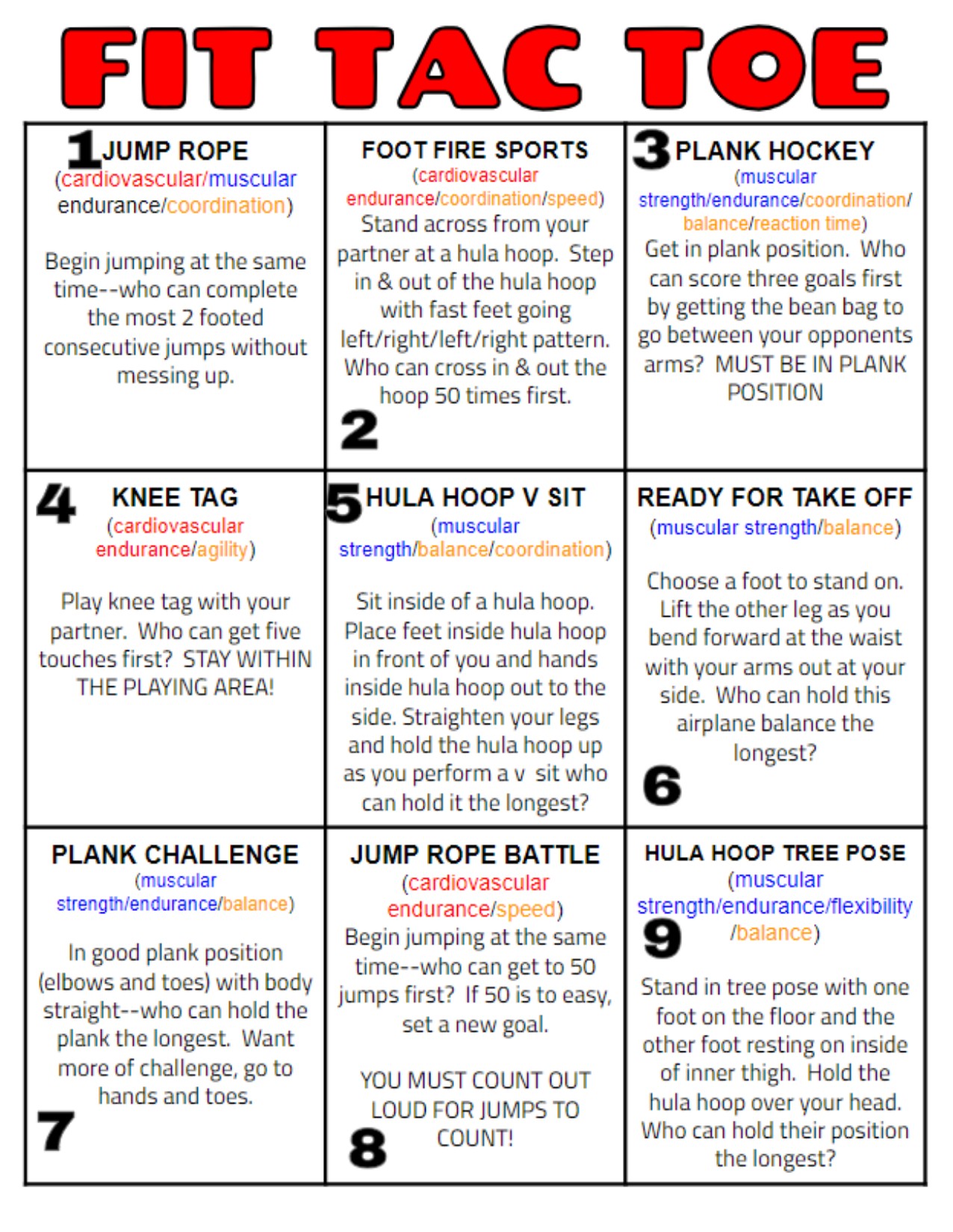 FIT TAC TOE | Genially