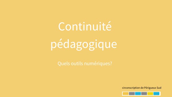 continuité pédagogique | Genially