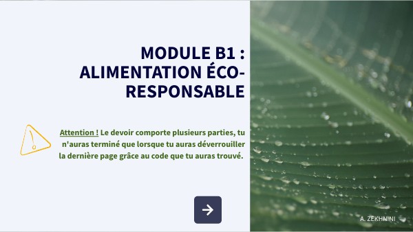 Copie - Module B1 : L'ALIMENTATION ECORESPONSABLE | Genially