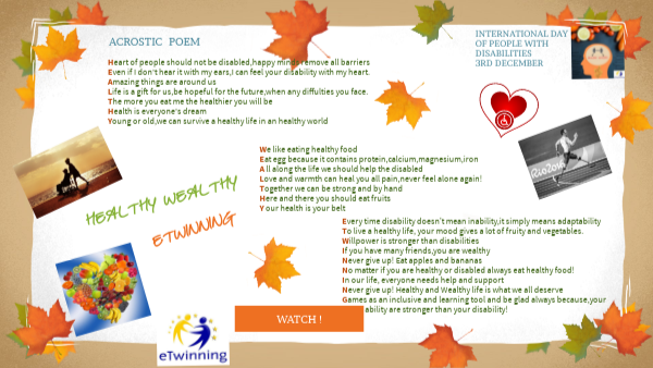ACROSTIC POEM - HEALTHY WEALTHY-DISABILITY | Genially