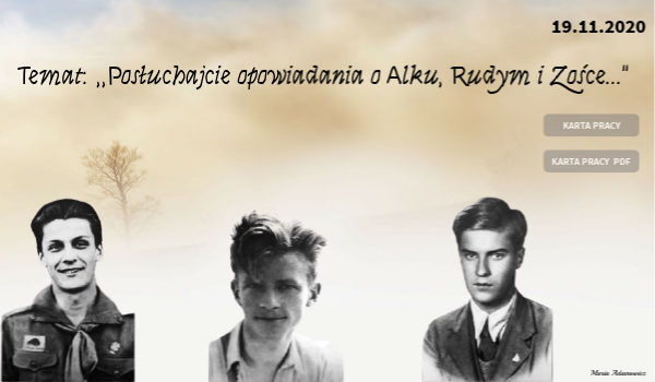 Posłuchajcie opowieści o Alku Rudym i Zośce | Genially