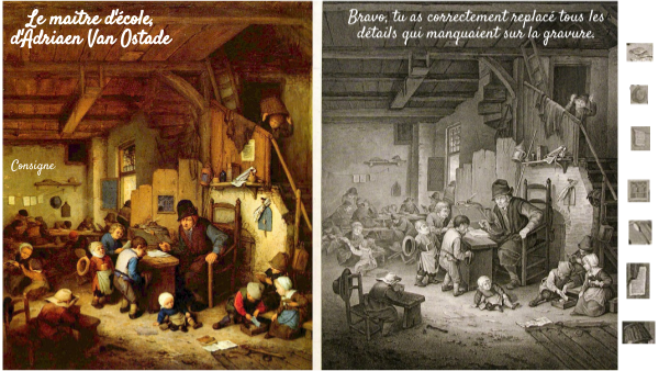 Le maitre d'école - Van Ostade - Jeu des 7 différences | Genially