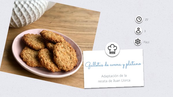 Receta galletas avena y plátano