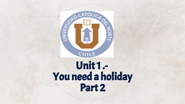 E3 U1.- you need a holiday part 2 exercises | Genially