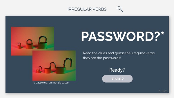 PASSWORD? IRREG. VERBS 1-2-3 | Genially