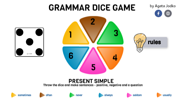 grammar dice game_present simple | Genially