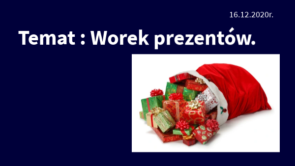 worek prezentów, cyfra 0 | Genially