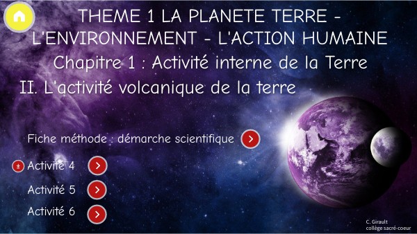 L'activité volcanique de la terre 4e