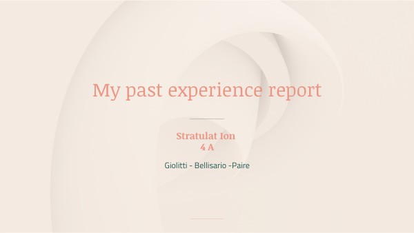My past experience Stratulat